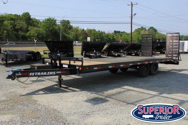 2023 PJ Trailers 24 F8 14K Deckover w/ HD Fold Up Ramps & Toolbox in ...