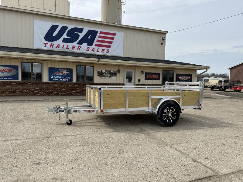 2023 H and H Trailer 76x10 Aluminum Wood Side Utility Trailer 3K Idler ...