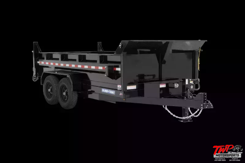 2025 Sure-Trac 82X14 Black HD Low Profile Telescopic Dump Trailer w ...