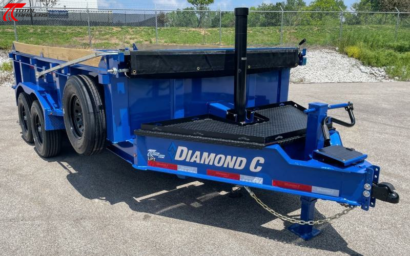 Diamond C LPT 14' Dump Trailer 14,900LB Straight Axles, Board Brackets ...