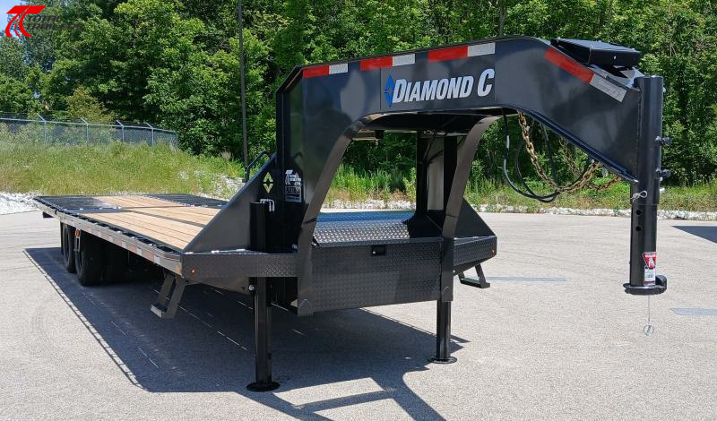 Diamond C FMAX212 32' Flatbed Gooseneck Trailer 25,900LB, Hydraulic ...