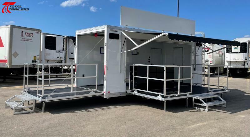 24' Mobile Marketing Stage Trailer w/ 2 Stages, Walk on Roof in O ...