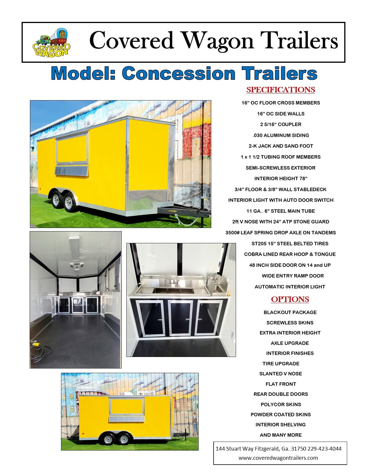 Enclosed Cargo Covered Wagons FITZGERALD, GA (229) 423-4044