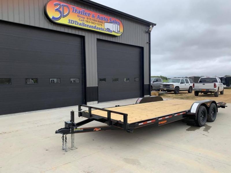 20' 7K Loaded Flatbed Car Trailer w/ Toolbox | Near Me