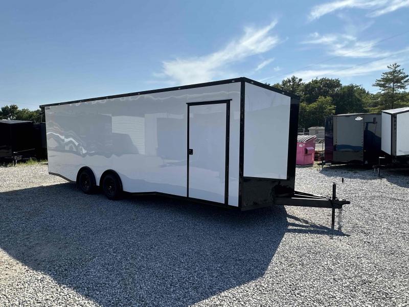 2023 Luxe 8.5x24 Car Hauler 5200 lb torsions White Car / Racing Trailer ...