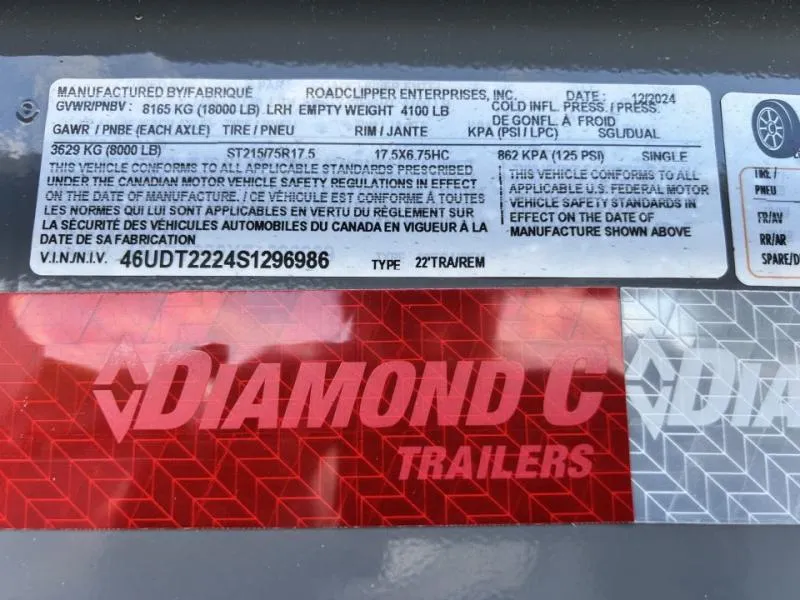 2025 Diamond C Trailers 22X80 HDT208 in Saint Cloud, FL | Trailer Trader