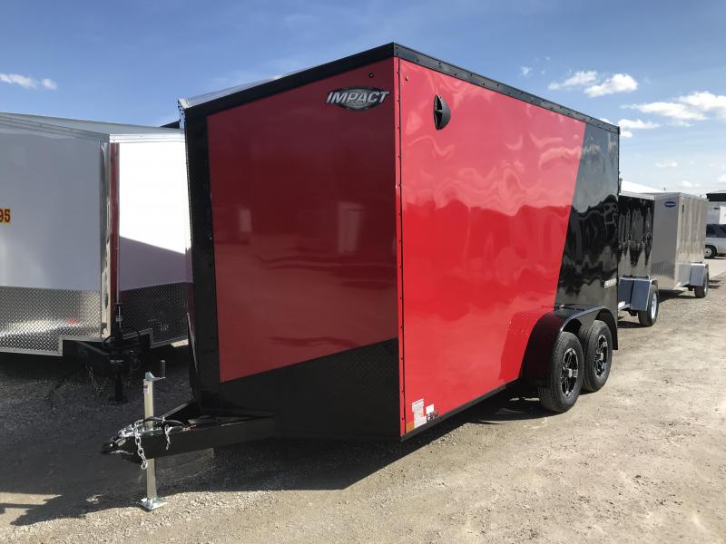 2020 Impact Tremor Blackout 7X14 Extra Height V-Nose Cargo Trailer ...