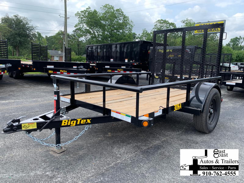 Big Tex Trailers 30SA (5' X 10') Utility Trailer with Pipe Top Rails ...