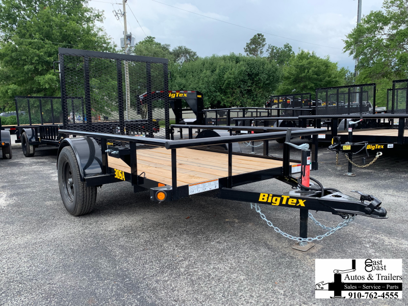 Big Tex Trailers 30SA (5' X 10') Utility Trailer with Pipe Top Rails ...