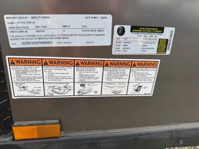 2026 Quality Cargo 8.5 x 20 Tandem Axle Enclosed Trailer Charcoal Grey ...