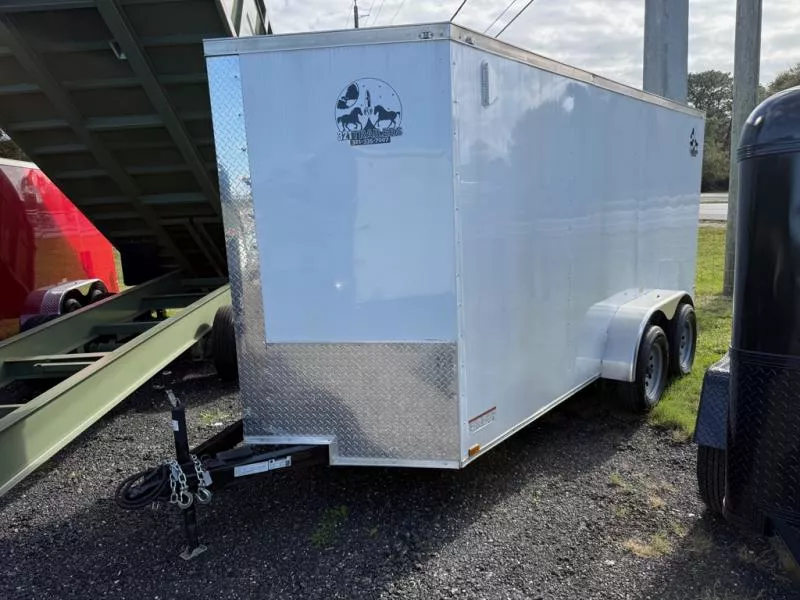 2025 Quality Cargo 6 X 14 TANDEM AXLE WHITE ENCLOSED TRAILER WITH RAMP ...