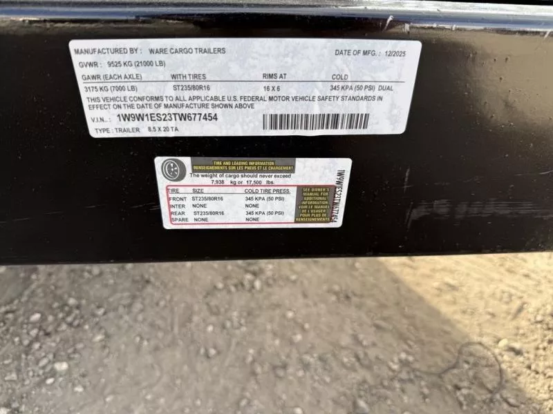 2026 Quality Cargo 8.5 x 20 Charcoal Enclosed Triple Axle Trailer with ...