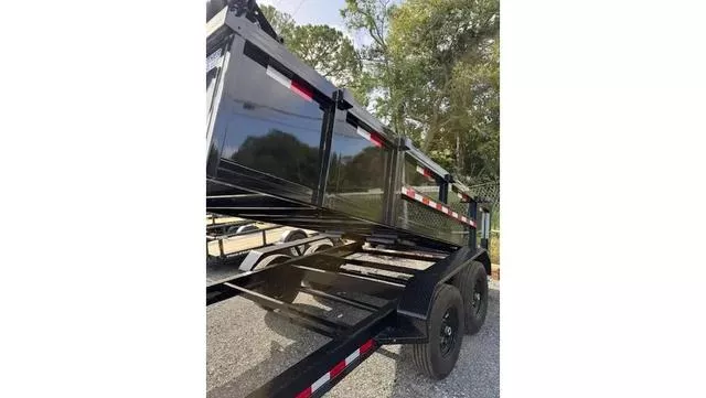 2026 Panther Cargo LLC 7 x 16 Tandem Axle Black Dump Trailer with 2 ...