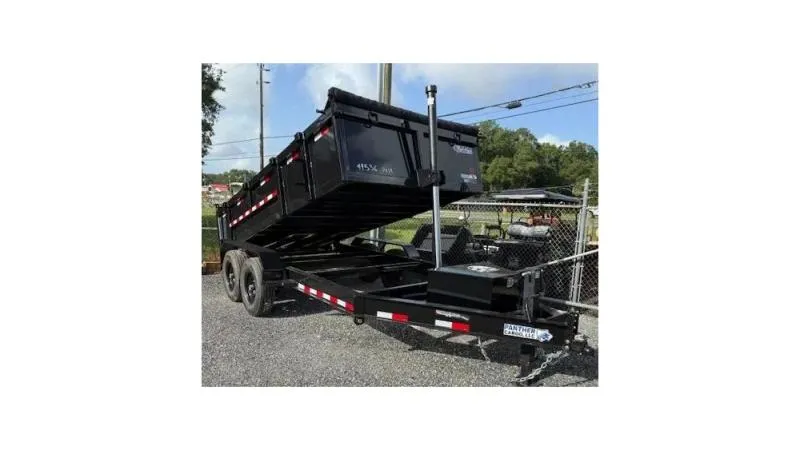 2026 Panther Cargo LLC 7 x 14 Tandem Axle Black Dump Trailer with 2 ...