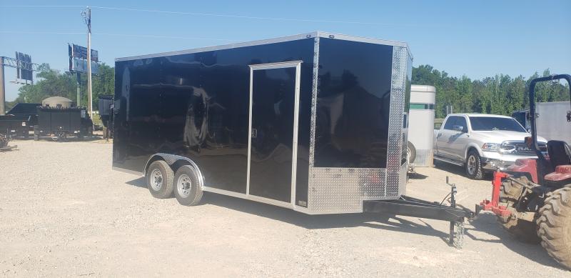 1st Place Cargo 8.5x18 Ramp door Black Blackout Enclosed Cargo Trailer ...
