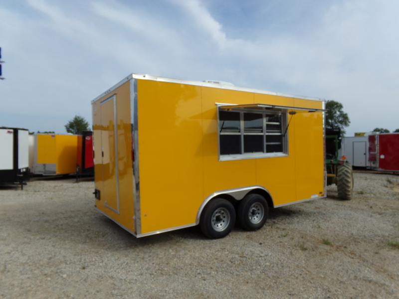 8.5x16 enclosed cargo 3x6 glass and sceen 3 Bay Sink Concession Vending ...