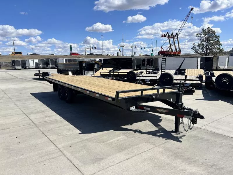 NEW 2025 H&H Deckover 24’ flatbed 102” Wide Trailer 2-7000 lb axles=14K ...