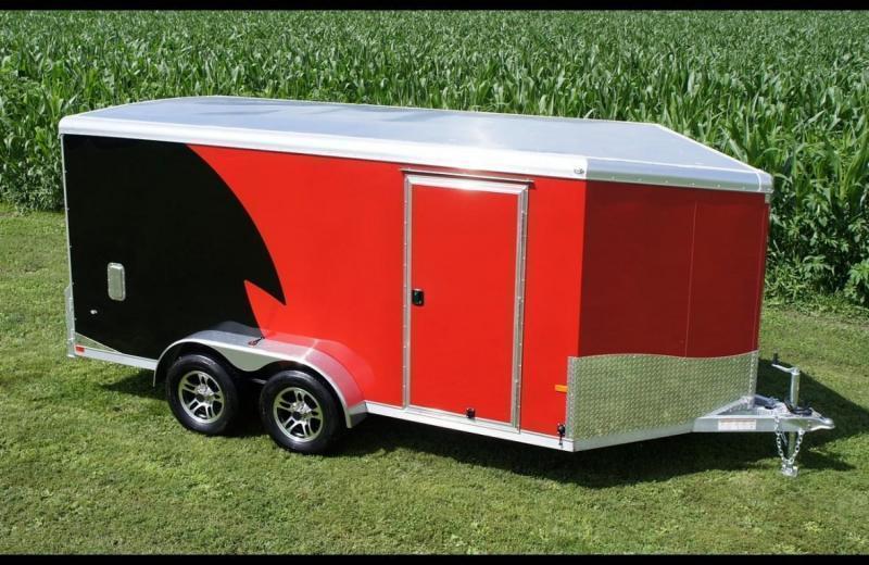 Aluminum 17' slant wedge enclosed motorcycle cargo utility trailer in ...