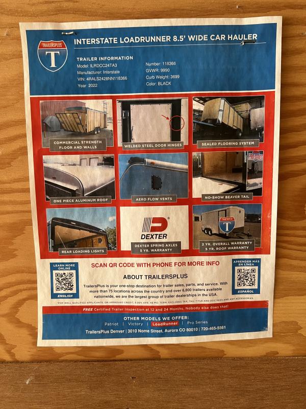 2022 Interstate 1 Loadrunner Cargo/Carhauler Trailer in Mckinney, TX ...
