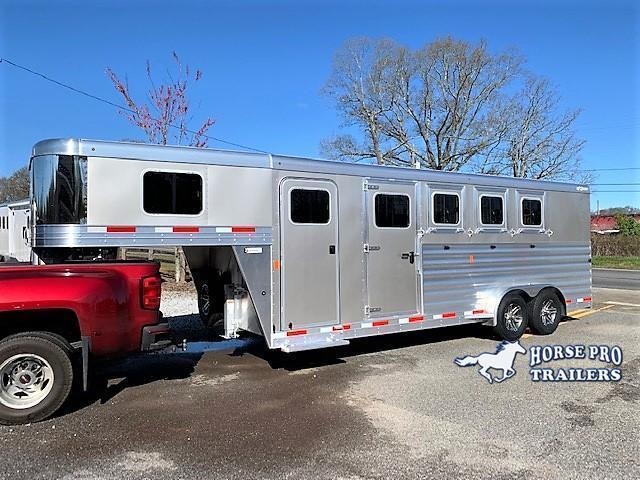 2023 Exiss 7400 4 Horse Slant Load Gooseneck w/Hydraulic Jack and Insul ...