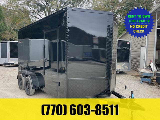 7x14 Enclosed Trailer 7 Foot Interior Height .080 Poly Skin Blackout ...