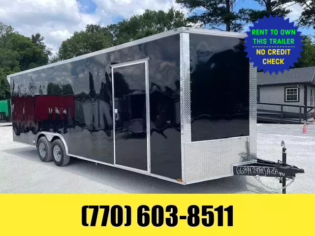 8.5X24 Enclosed Trailer 7' Interior Height 5200lbs Axles Rear Wing W ...