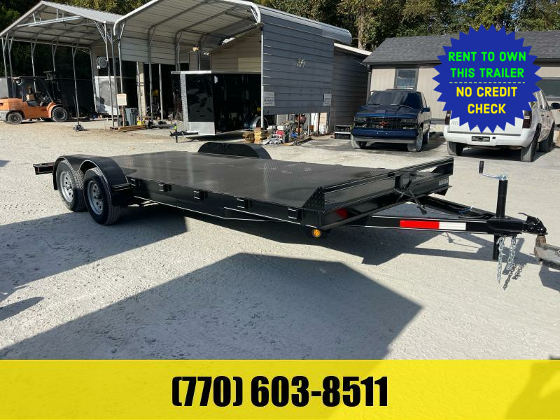 7x20 Car Hauler W/ Steel Floor 2 Foot Dovetail Removable Fenders Spare ...