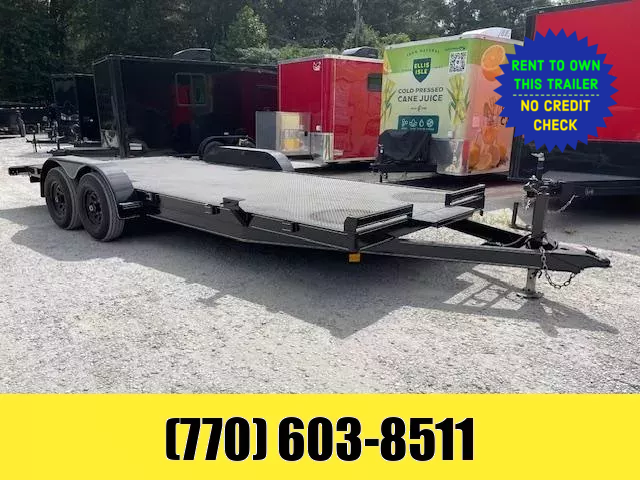 7X20 Steel Floor Car Hauler W/ 2-3500LB Axles Winch Plate, Removable ...