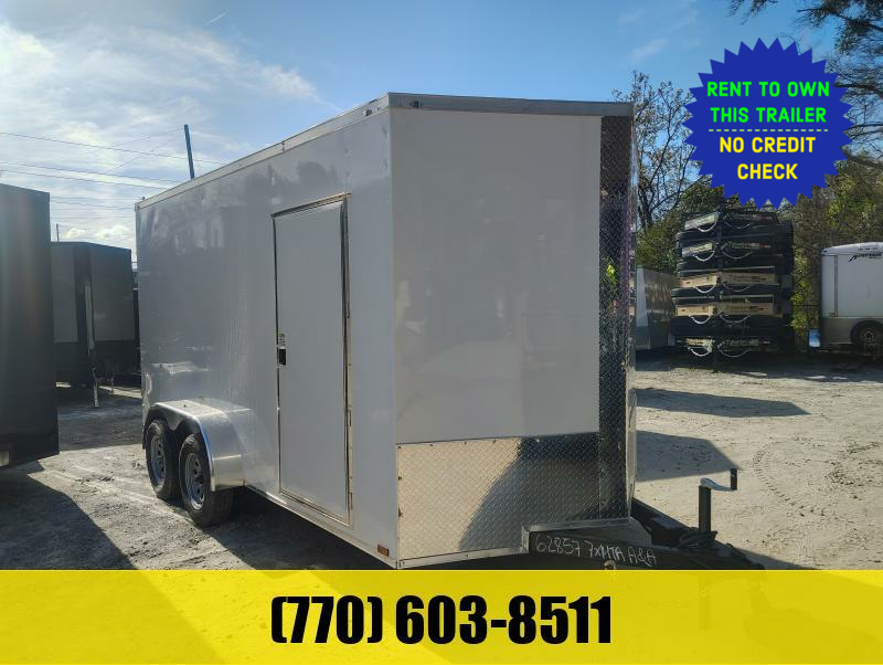 7X14 Enclosed Trailer 7' Interior Height W/ Side Door & Ramp 2025 ...