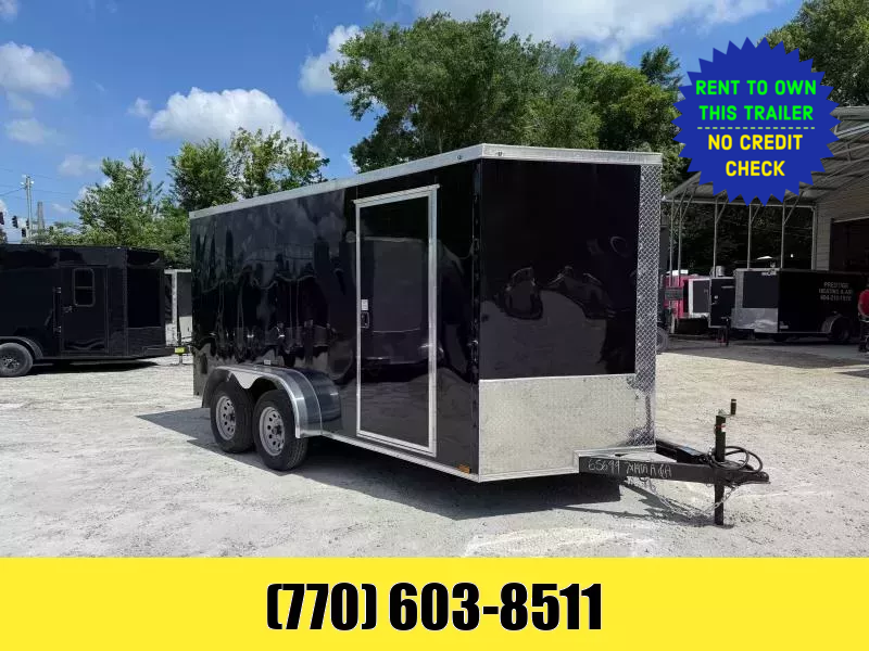 7x14 Enclosed Trailer 6'3" Interior Height W/ Side Door & Ramp 2025 ...