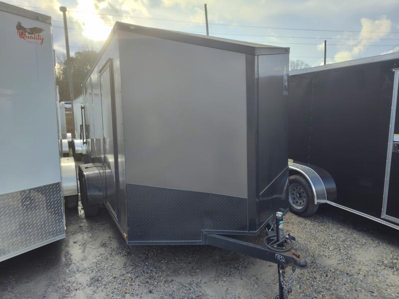 7x14 USED Enclosed Trailer 6'3" Interior Height W/ Blackout PKG Side ...