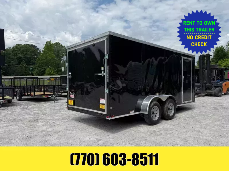 7x16 Enclosed Trailer 6'3" Interior Height W/ Side Door & Ramp 2025 ...