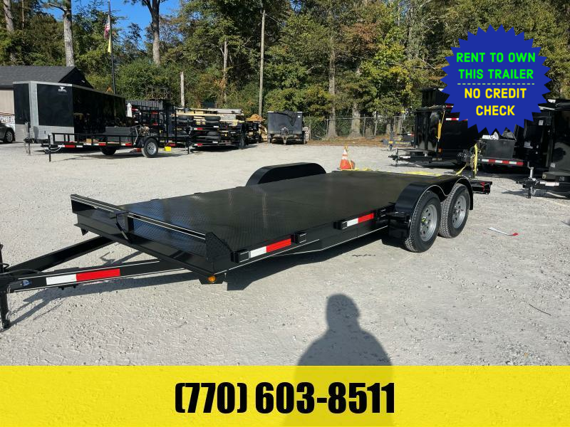 7x18 Car Hauler W/ Steel Floor 2 Foot Dovetail Removable Fenders Spare ...