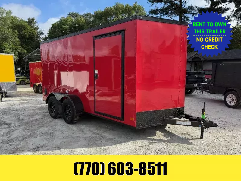 7X16 Enclosed Trailer 6'3" Interior Height Blackout Package W/ Side ...