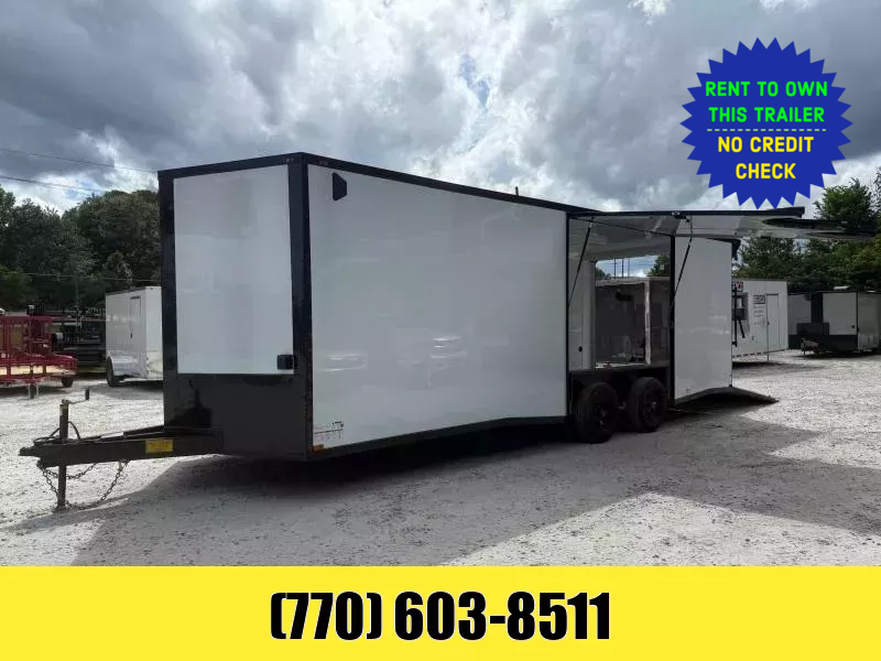 8.5X24 Enclosed Trailer GULLWING DOOR LOADED RACE TRAILER 2025 Quality ...