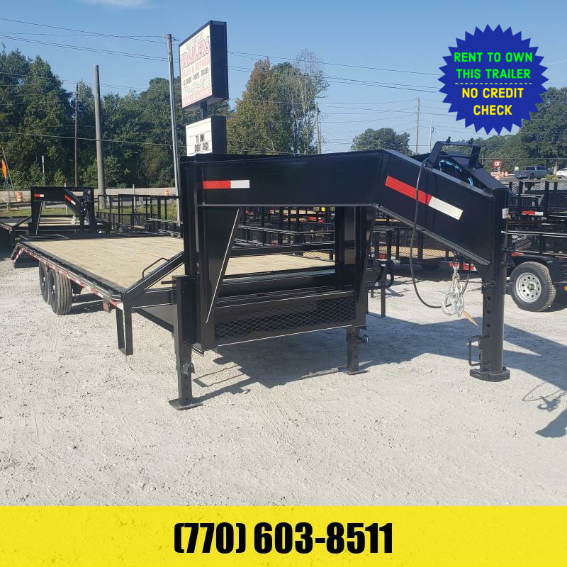 102x25 Heavy Equipment Gooseneck 2-7000 LB Axles W/ Spare & Mega Ramps ...