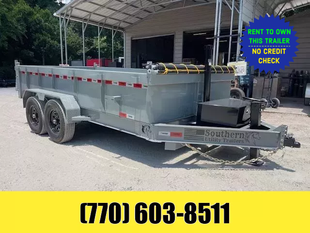 7x14 Dump Trailer Telescopic Lift 2 Foot Sides 14,000 GVWR Tarp & Ramps ...