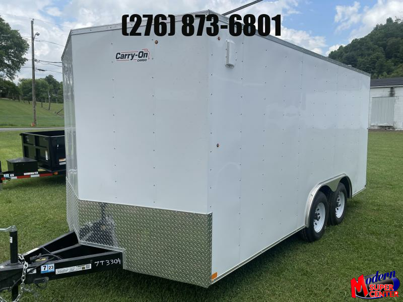 Carry-On 8.5X16 V-Nose 10K Enclosed Cargo Trailer (with 6" Extra Height ...