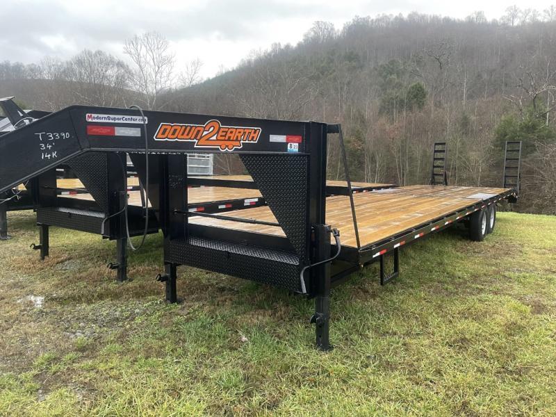 2022 Down 2 Earth Trailers Gooseneck 34' Trailer 14K with Fold-Up Split ...