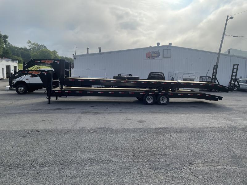 Down 2 Earth Trailers Gooseneck 34' Trailer 14K with Fold-Up Split ...
