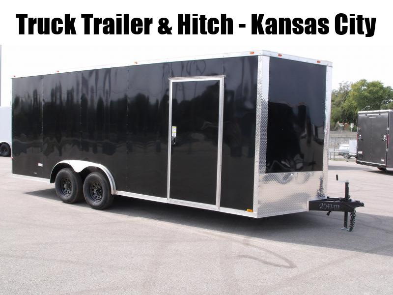 ENCLOSED TRAILER 8.5 X 20 BARN DOOR 7' INTERIOR BLACK IN COLOR RAMP ...