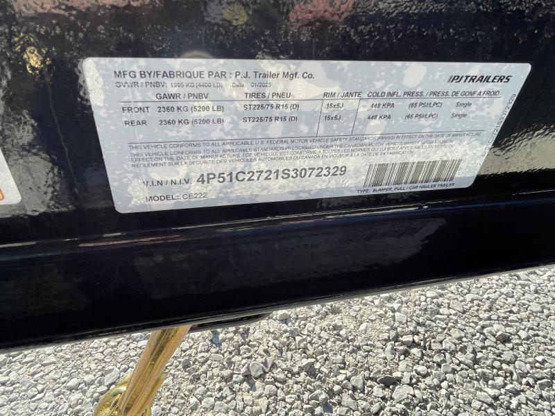 2025 PJ Trailers 83" X 22' (20+2) 5" CH CARHAULER TA BP Car Hauler in ...