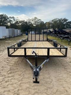 2022 Triple R 6.5x16 Black 4' Gate Tandem Axle Utility Trailer Pipe Top ...