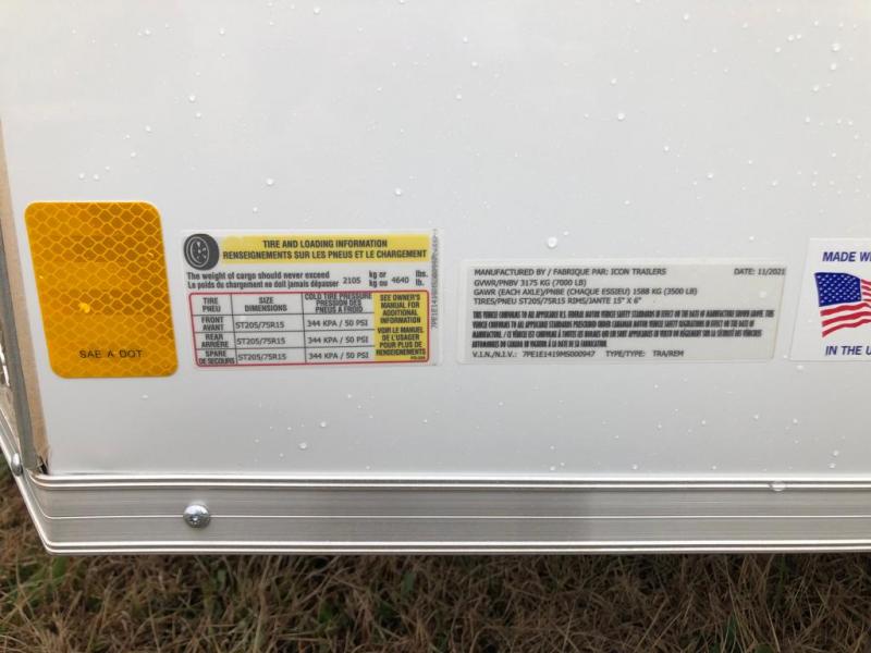 2021 ICON 00947 2021 7' x 14' Icon Enclosed Cargo / Enclosed Trailer in ...
